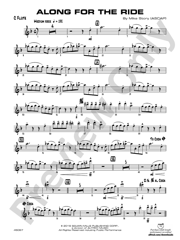 Along for the Ride: Flute: Flute Part - Digital Sheet Music Download