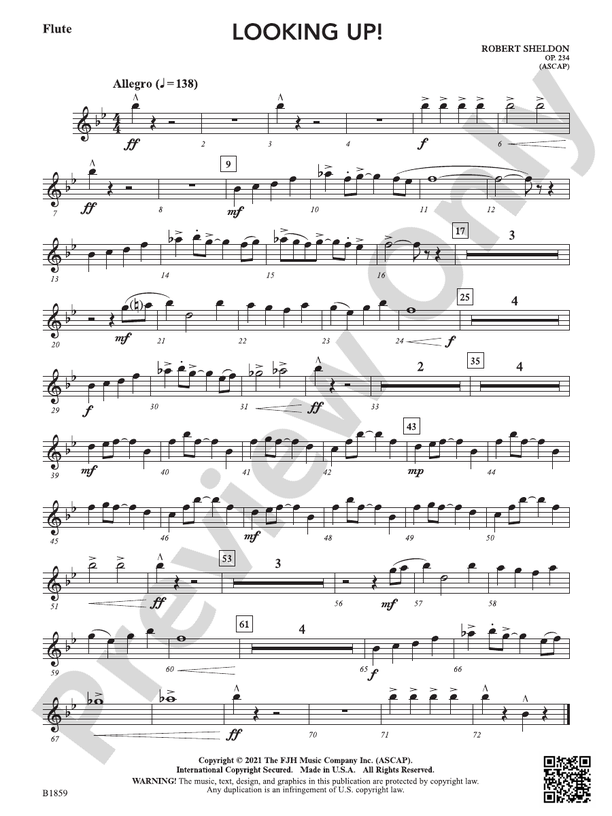 Looking Up!: Flute: Flute Part: Robert Sheldon - Digital Sheet Music ...