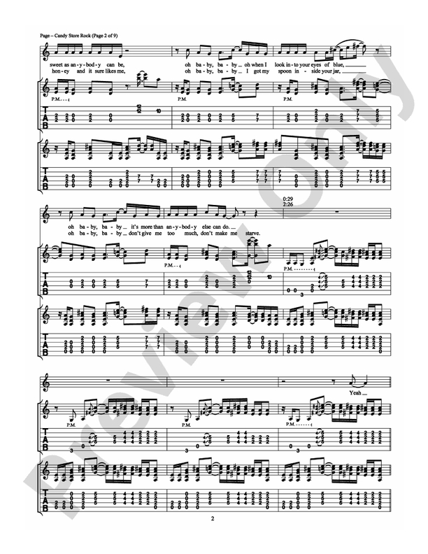 Candy Store Rock: Guitar TAB: Led Zeppelin - Digital Sheet Music Download