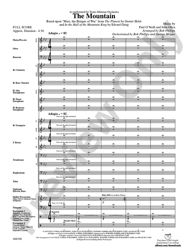 The Mountain: Score: Concert Band Score - Digital Sheet Music Download