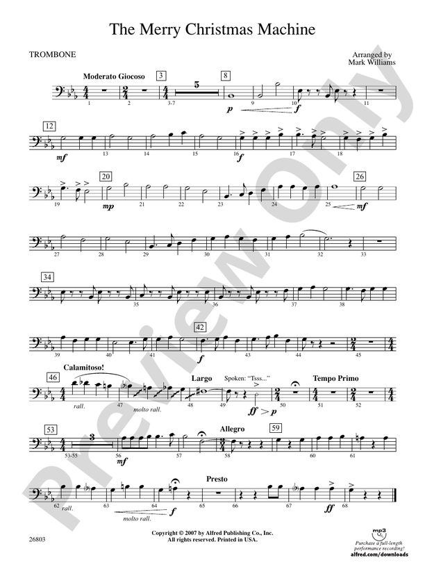 The Merry Christmas Machine: 1st Trombone: 1st Trombone Part - Digital ...