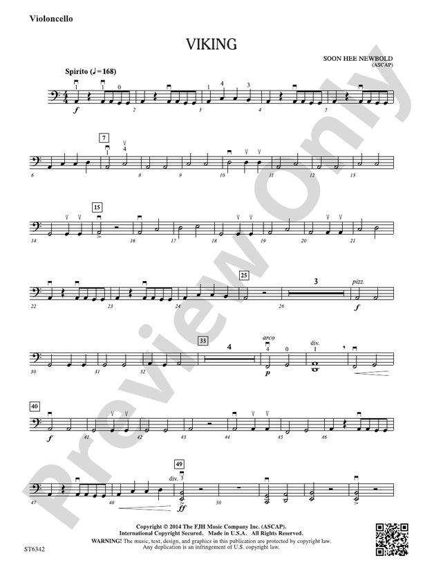 Viking: Violoncello: Violoncello Part: Soon Hee Newbold - Digital Sheet ...