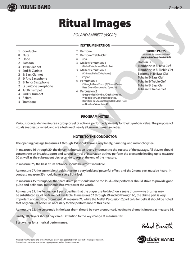 Ritual Images: Score: Concert Band Score - Digital Sheet Music Download