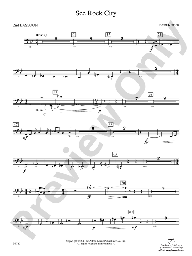 See Rock City: 2nd Bassoon: 2nd Bassoon Part - Digital Sheet Music Download