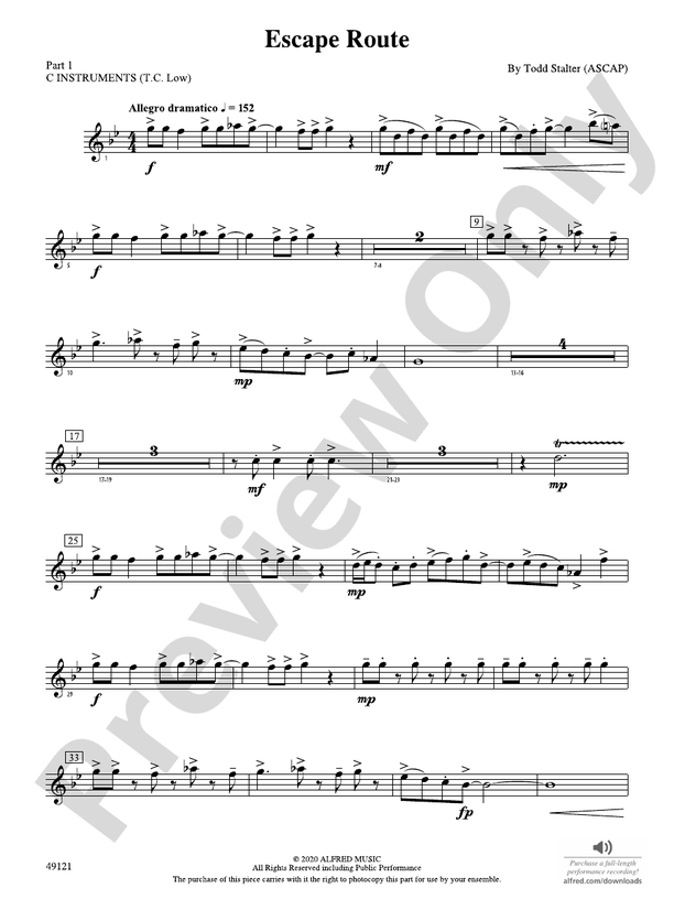 Escape Route: Part 1 - C Instruments (T.C. Low): Part 1 - C Instruments ...