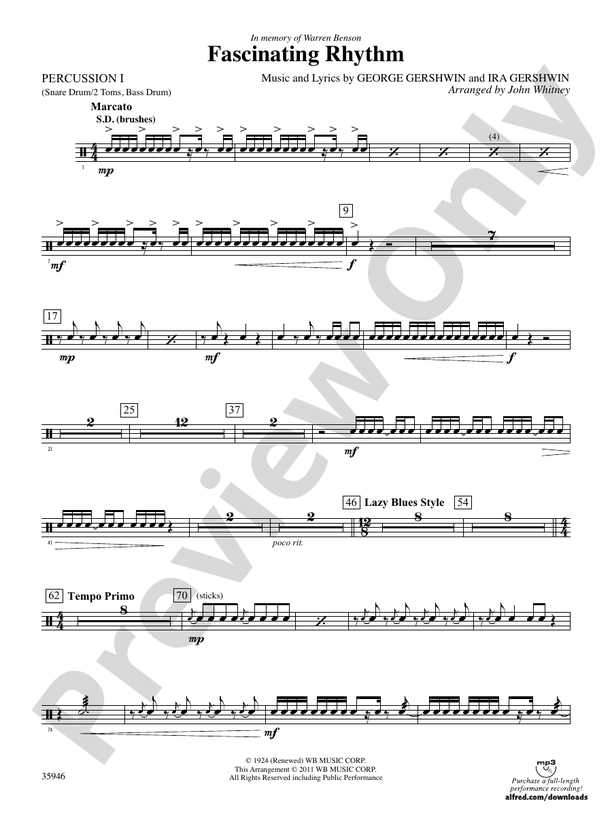 Fascinating Rhythm: 1st Percussion: 1st Percussion Part - Digital Sheet ...