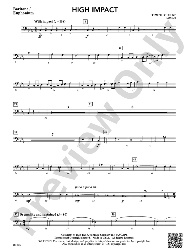 High Impact: Baritone / Euphonium: Baritone / Euphonium Part: Timothy ...