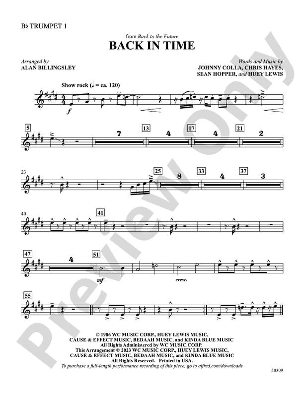 Back in Time: 1st B-flat Trumpet: 1st B-flat Trumpet Part - Digital ...