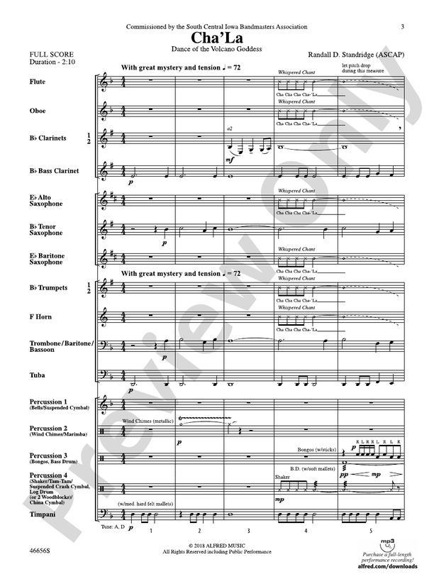 Cha'La: Score: Concert Band Score - Digital Sheet Music Download