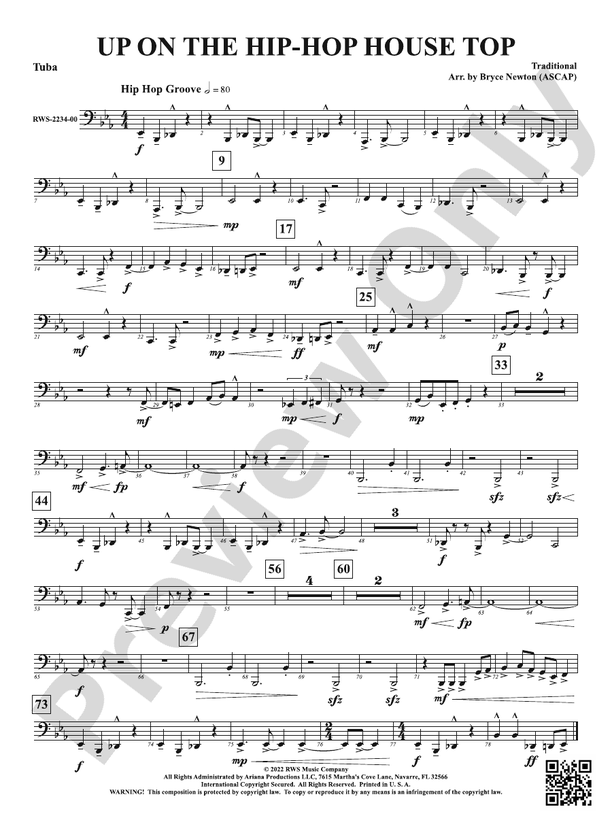 Up on the Hip-Hop House Top: Tuba: Tuba Part - Digital Sheet Music Download