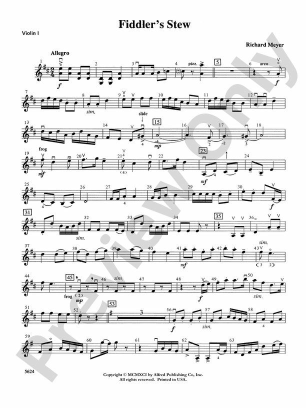 Fiddler's Stew: 1st Violin: 1st Violin Part - Digital Sheet Music Download