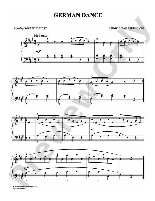 German Dance: Easy Piano: Ludwig van Beethoven - Digital Sheet Music ...