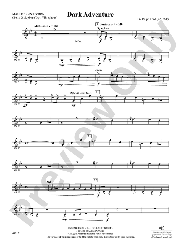 Dark Adventure: Mallets: Mallets Part - Digital Sheet Music Download