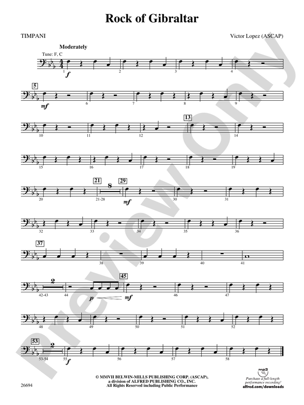 Rock of Gibraltar: Timpani: Timpani Part - Digital Sheet Music Download