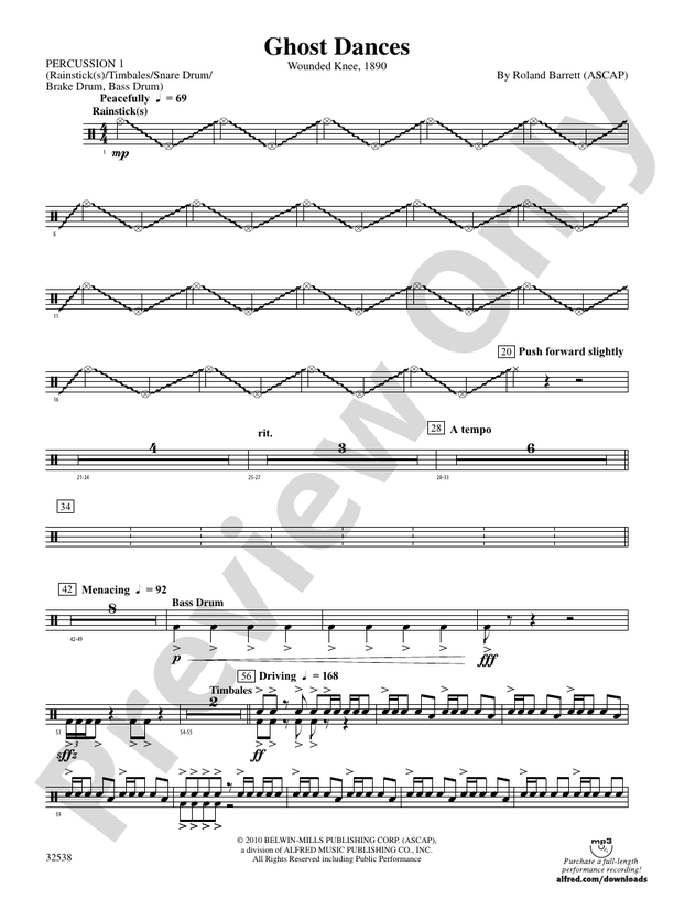 Ghost Dances: 1st Percussion: 1st Percussion Part - Digital Sheet Music Download