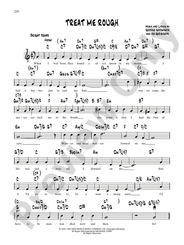 Treat Me Rough: Guitar: George Gershwin - Digital Sheet Music Download