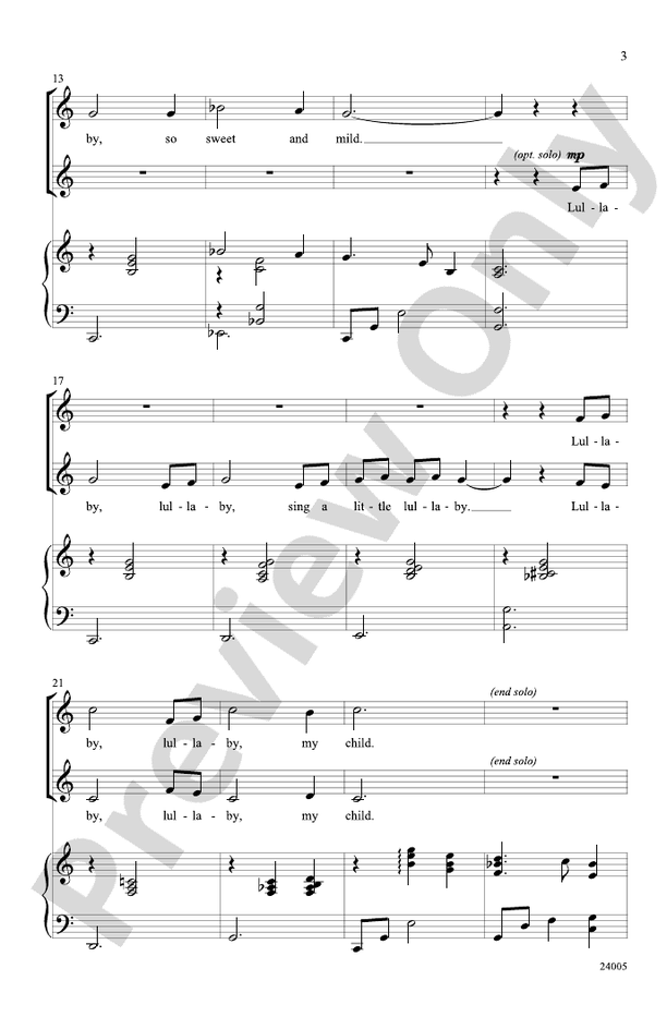 Christmas Lullaby: 2-Part Choral Octavo: Andy Beck - Digital Sheet ...