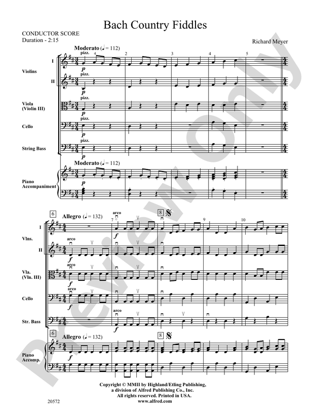 Bach Country Fiddles: Score: String Orchestra Score - Digital Sheet ...