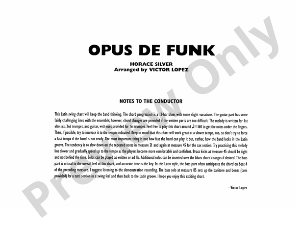 Opus de Funk: Score: Jazz Ensemble Score - Digital Sheet Music Download