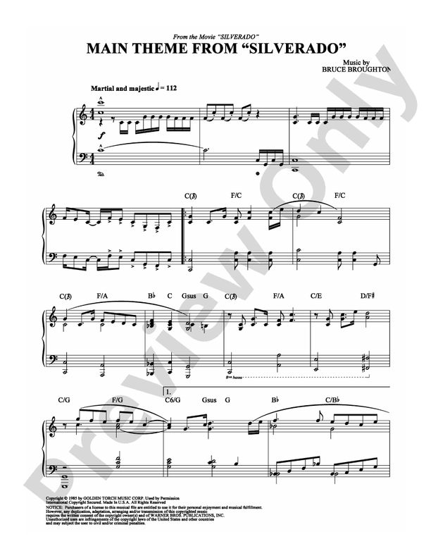 Silverado (Main Theme): Piano: Bruce Broughton - Digital Sheet Music ...