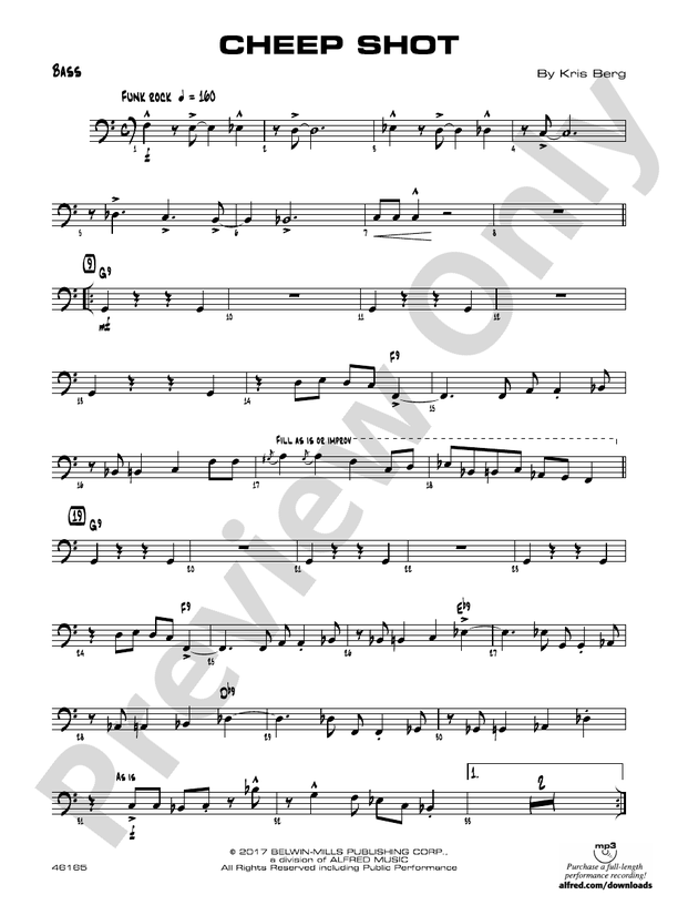 Cheep Shot: String Bass: String Bass Part - Digital Sheet Music Download