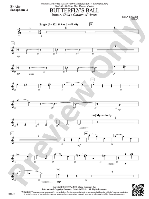 Butterfly's Ball (from A Child's Garden of Verses): E-flat Alto ...