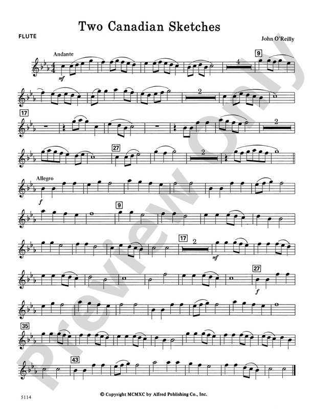Two Canadian Sketches: Flute: Flute Part - Digital Sheet Music Download