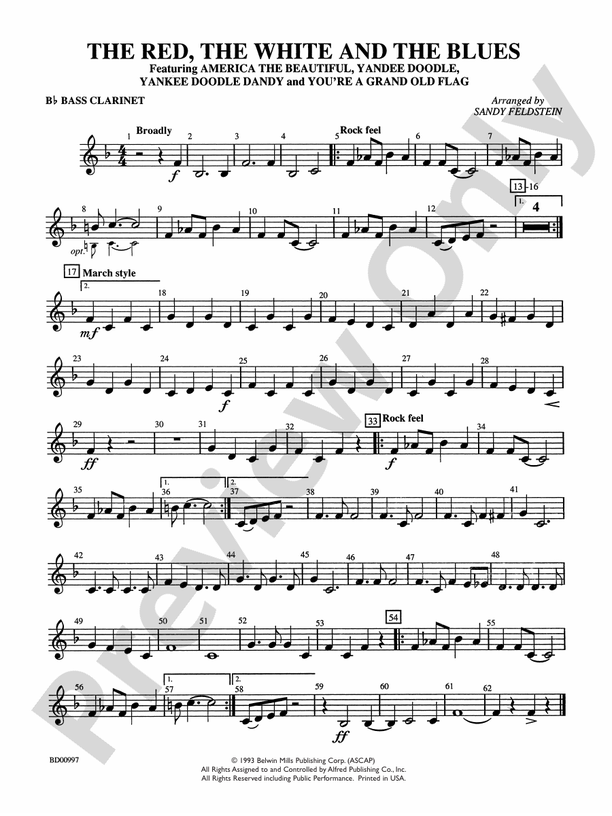 The Red, the White, and the Blues: B-flat Bass Clarinet: B-flat Bass ...