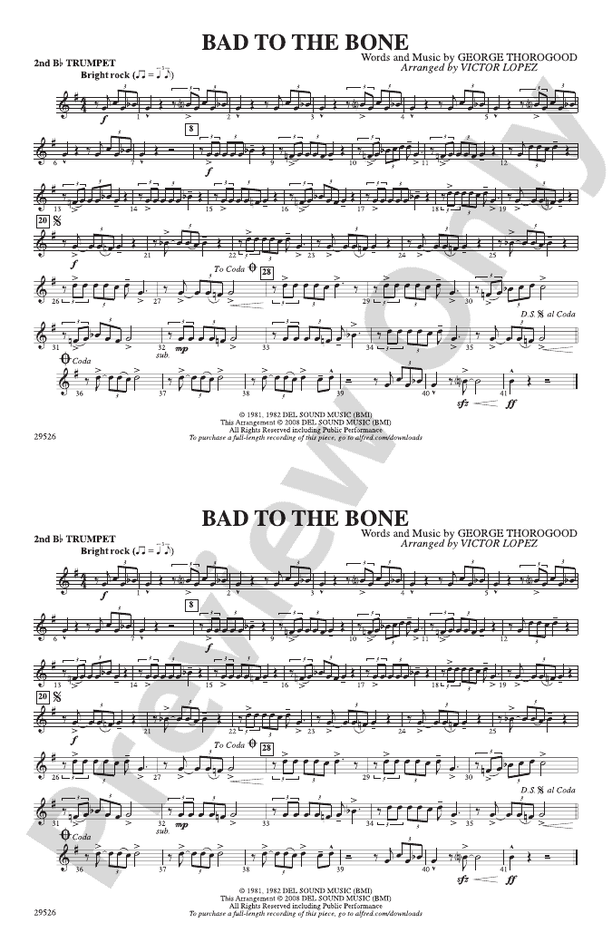 Bad to the Bone: 2nd B-flat Trumpet: 2nd B-flat Trumpet Part - Digital ...
