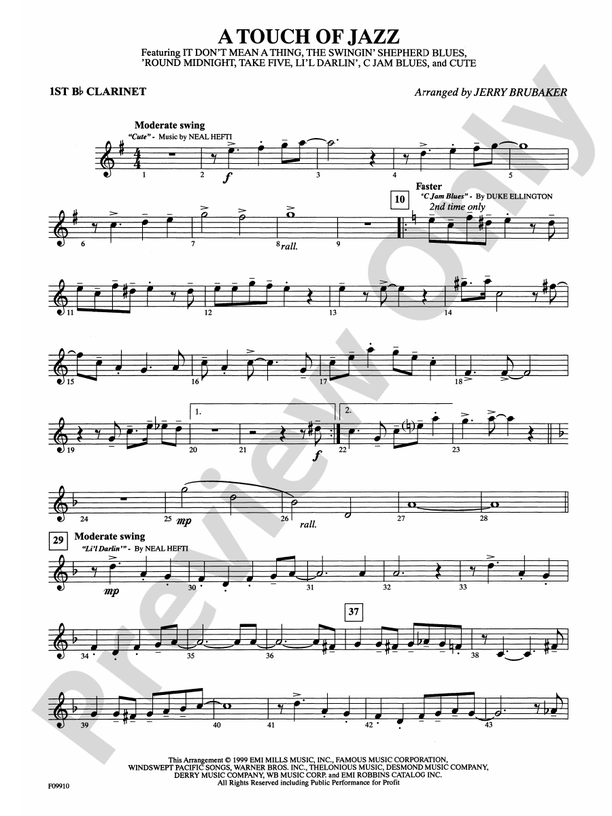 A Touch of Jazz: 1st B-flat Clarinet: 1st B-flat Clarinet Part ...