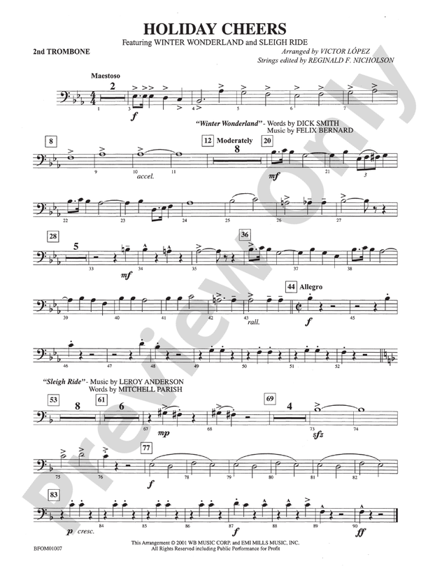 Holiday Cheers: 2nd Trombone: 2nd Trombone Part - Digital Sheet Music Download