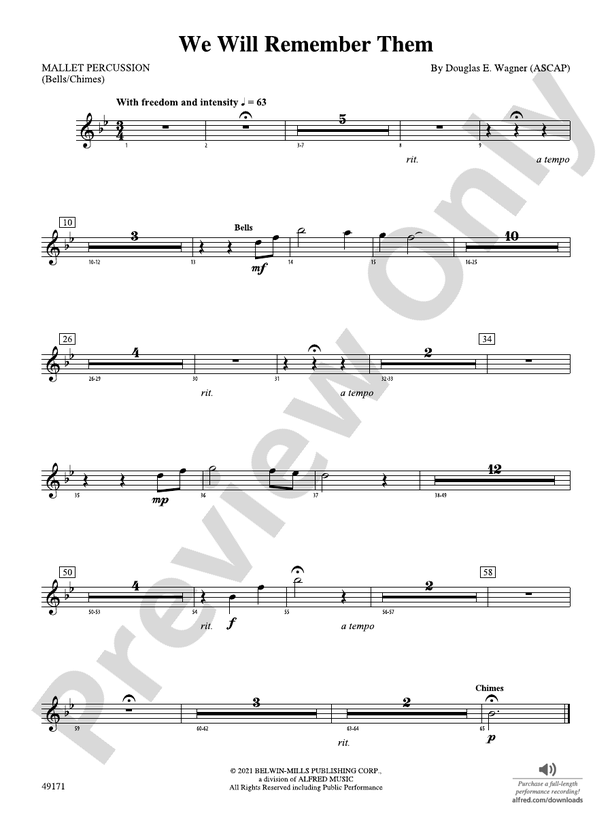 We Will Remember Them: Mallets: Mallets Part - Digital Sheet Music Download