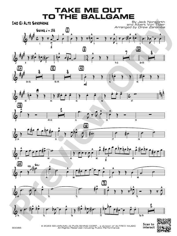 Take Me Out to the Ballgame: 2nd E-flat Alto Saxophone: 2nd E-flat Alto ...