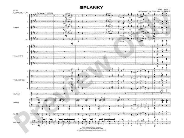 Splanky: Score: Jazz Ensemble Score - Digital Sheet Music Download