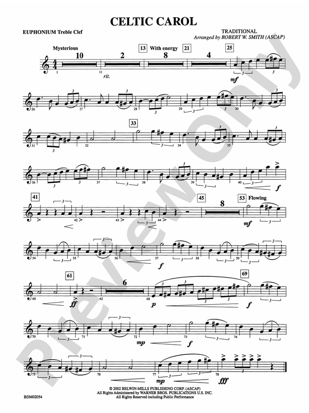 Celtic Carol: Baritone T.C.: Baritone T.C. Part - Digital Sheet Music ...