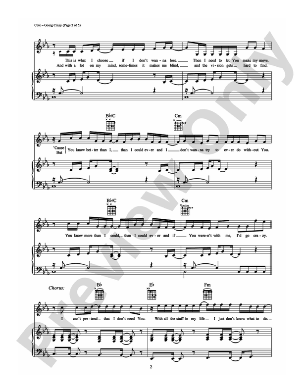 Going Crazy: Piano/Vocal/Chords: Plus One - Digital Sheet Music Download