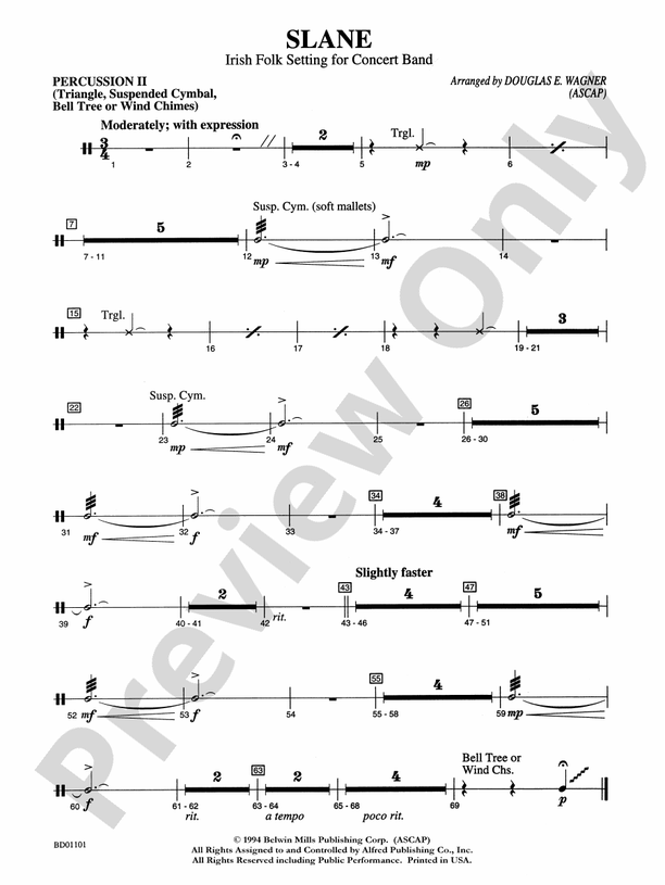 Slane: 2nd Percussion: 2nd Percussion Part - Digital Sheet Music Download Slane: 2nd Percussion: 2nd Percussion Part - Digital Sheet Music Download
