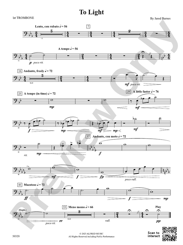 To Light: 1st Trombone: 1st Trombone Part - Digital Sheet Music Download