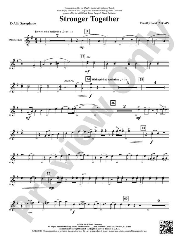 Stronger Together: 1st E-flat Alto Saxophone: 1st E-flat Alto Saxophone ...
