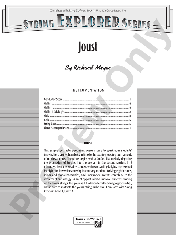 Joust: Score: String Orchestra Score - Digital Sheet Music Download