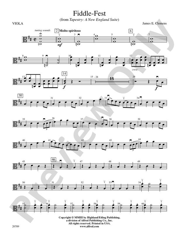 Fiddle-Fest: Viola: Viola Part - Digital Sheet Music Download