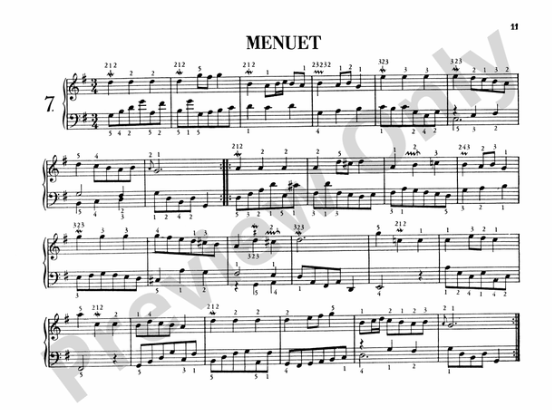 Bach: The First Bach Book (Fing. Alexander Lipsky): 7. Menuet, in G ...
