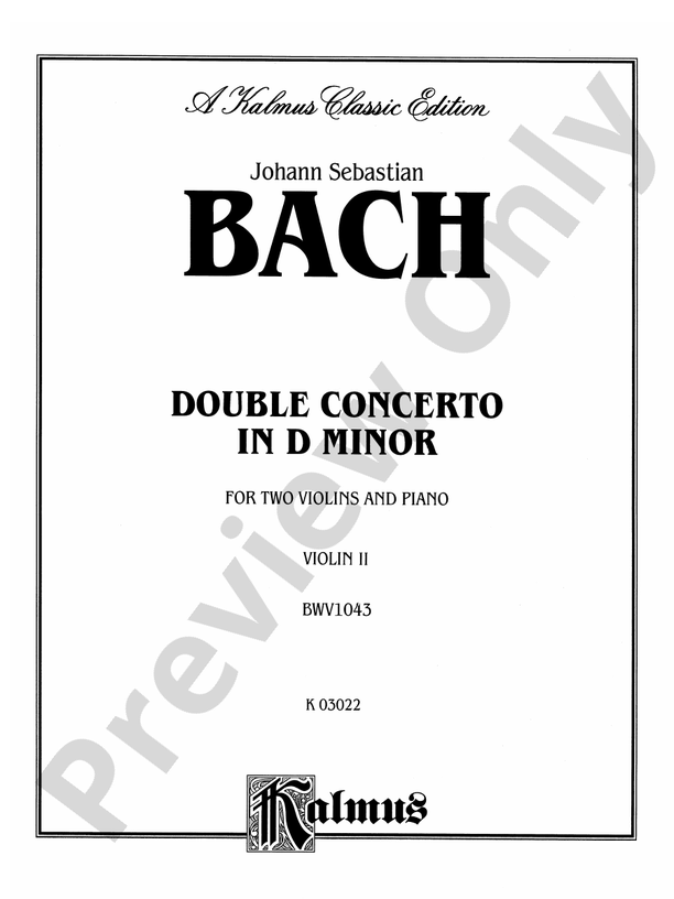 Bach: Double Concerto in D Minor: Double Concerto in D Minor (Violin II ...