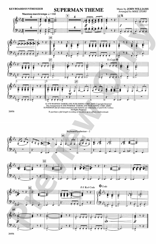 Superman Theme: Keyboard/Synthesizer: Keyboard/Synthesizer Part ...