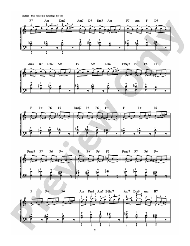 Blue Rondo a la Turk: Piano: Dave Brubeck - Digital Sheet Music Download