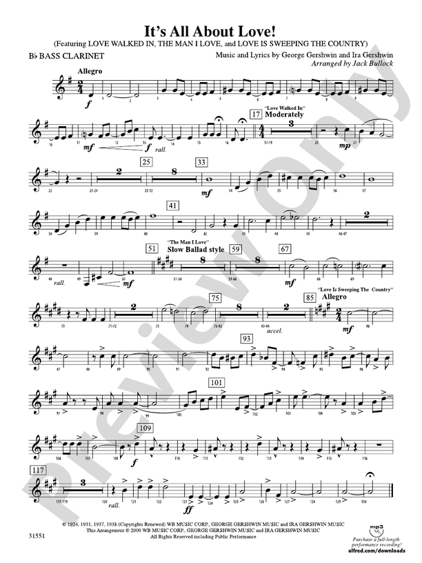 It's All About Love!: B-flat Bass Clarinet: B-flat Bass Clarinet Part ...
