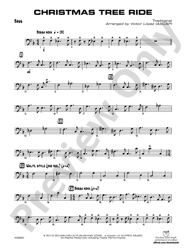 Christmas Tree Ride: String Bass: String Bass Part - Digital Sheet ...