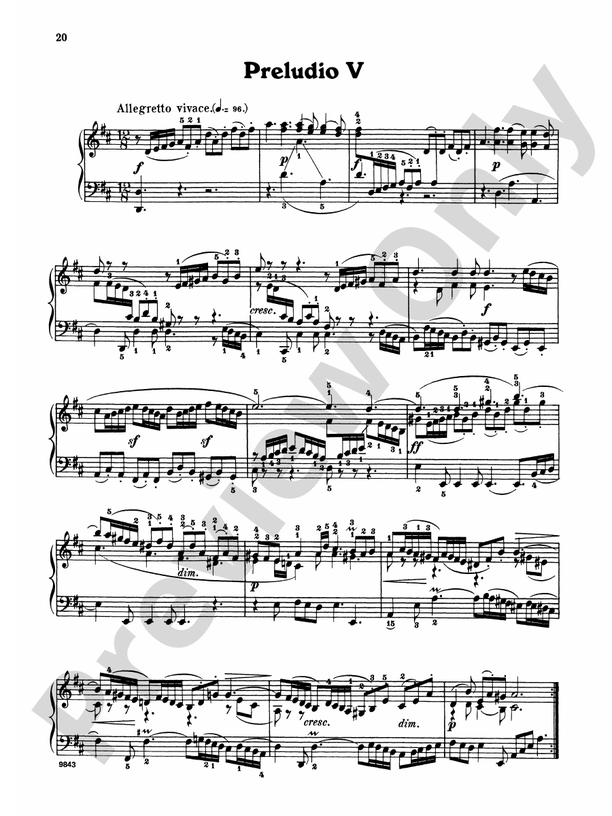 Bach: The Well-Tempered Clavier (Volume II) (Ed. Carl Czerny): 5. Prelude and Fugue Part ...