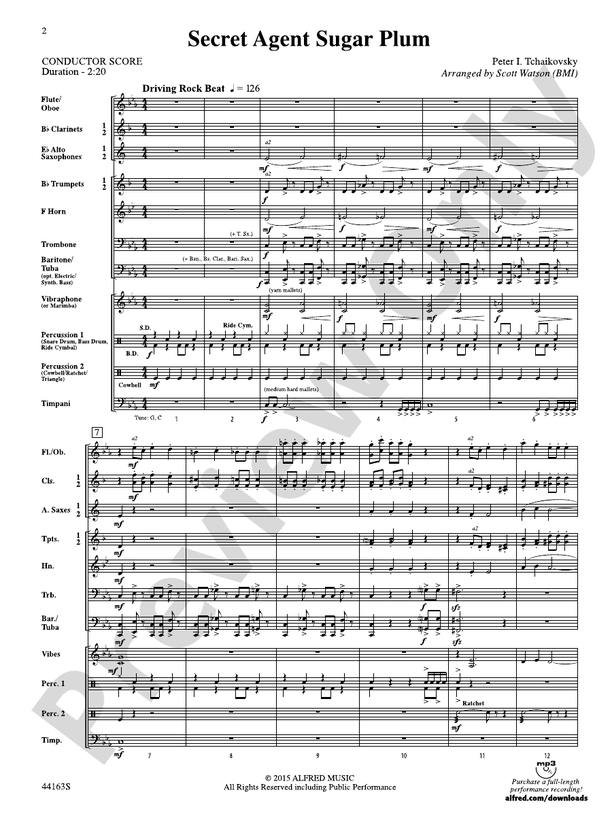 Secret Agent Sugar Plum: Score: Concert Band Score - Digital Sheet Music Download