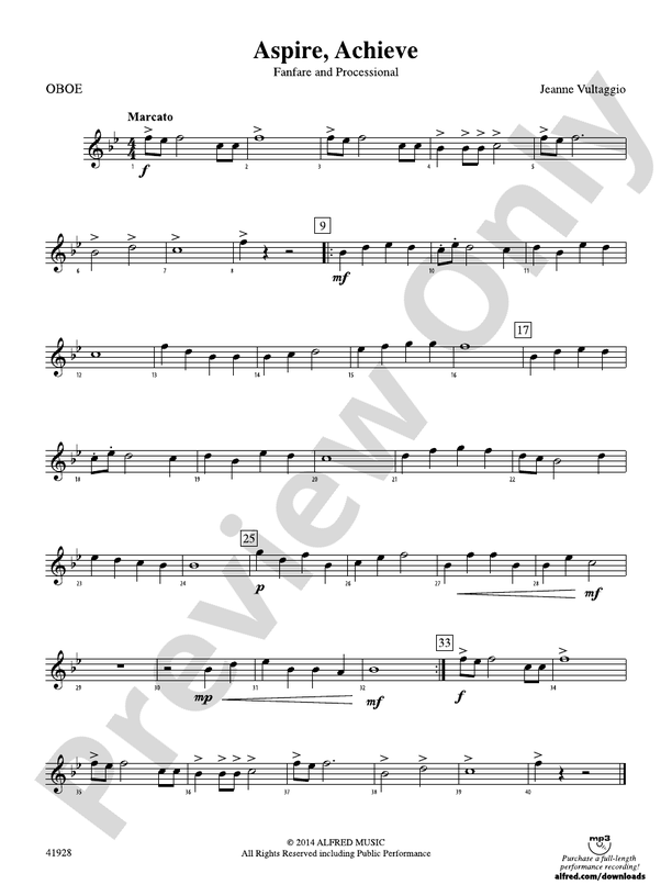 Aspire, Achieve: Oboe: Oboe Part - Digital Sheet Music Download